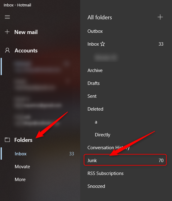 where is spam junk mail in windows 10? - Microsoft Q&A