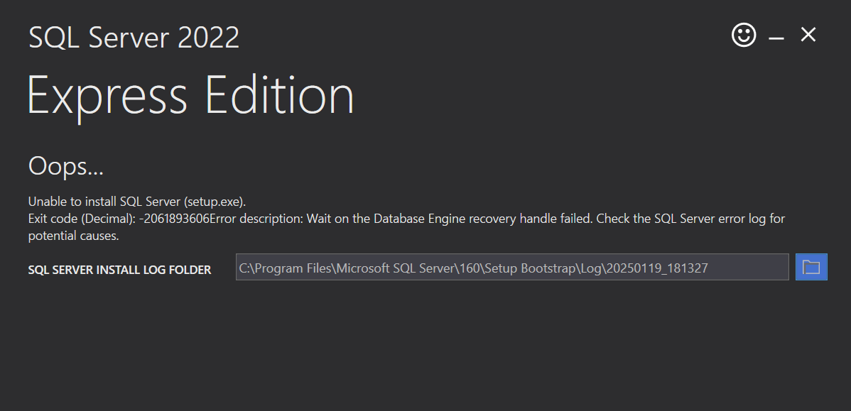 How to overcome a Exit code (Decimal): -2068052310 Installation error ...