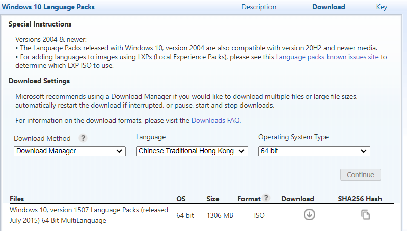 Windows 10 22H2 Language Pack download location link - Microsoft Q&A