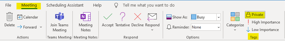 how to remove private setting on outlook 365 calendar - Microsoft Q&A