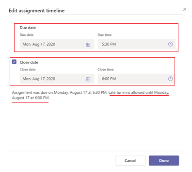 Assignments late turn ins - Microsoft Q&A