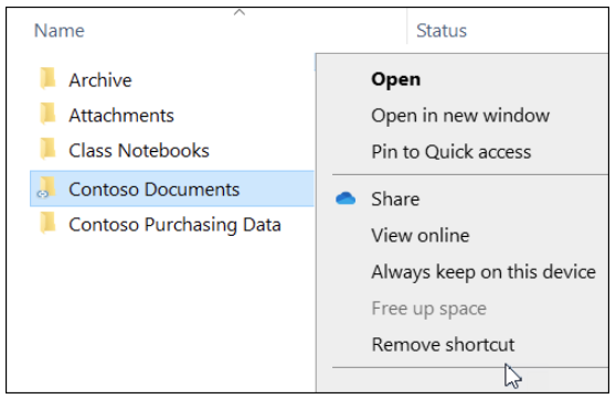 Sync files shortcut from MS Teams to File Explorer not showing ...