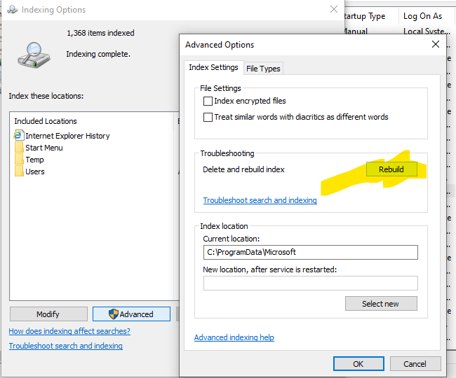How can I disable indexing of my NAS? - Microsoft Q&A