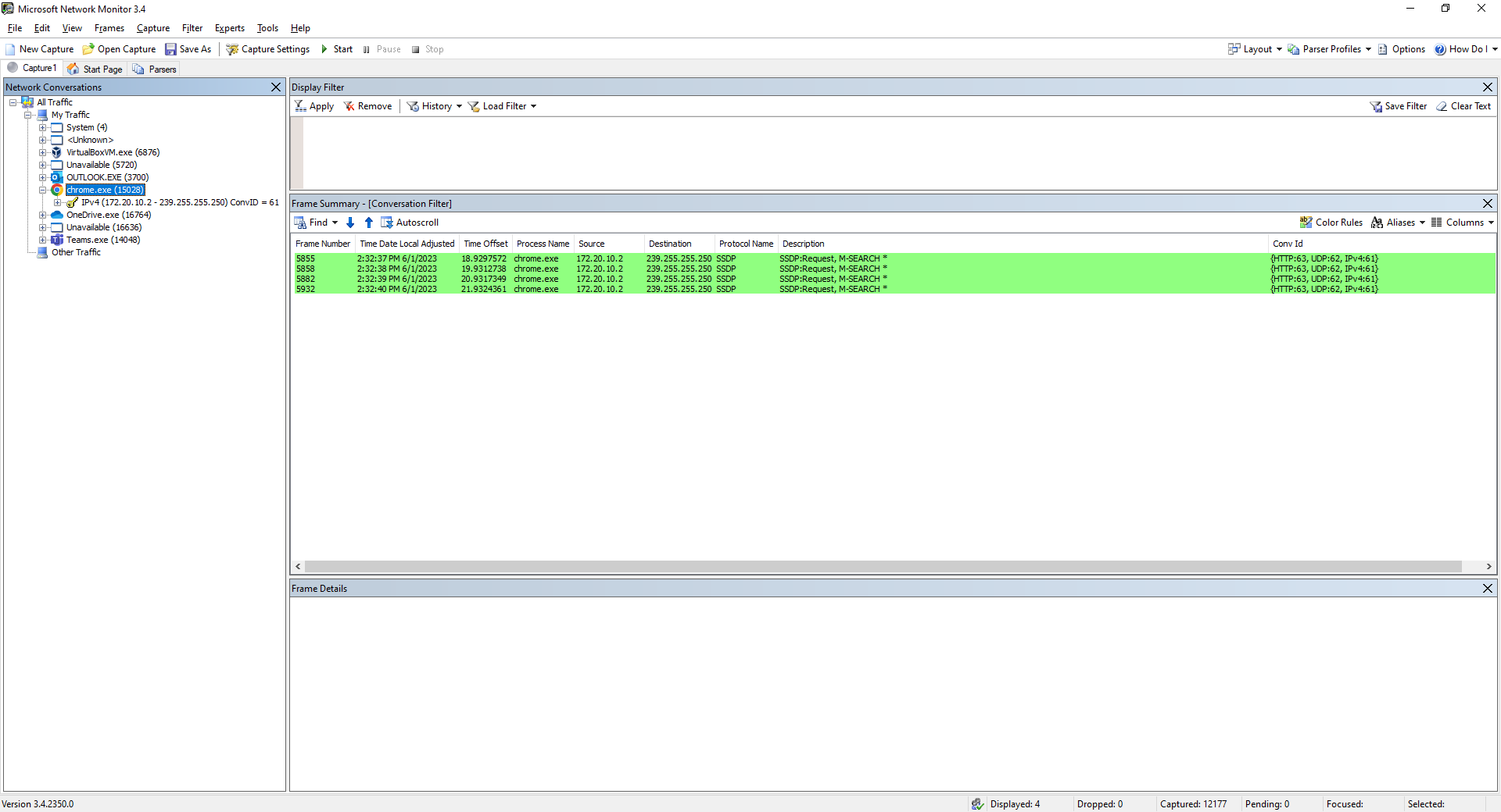 Network traffic in Process Monitor (TCP Connect/Send/TCPCopy/Recieve ...