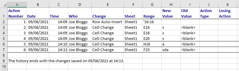 View history in Excel File - Microsoft Q&A