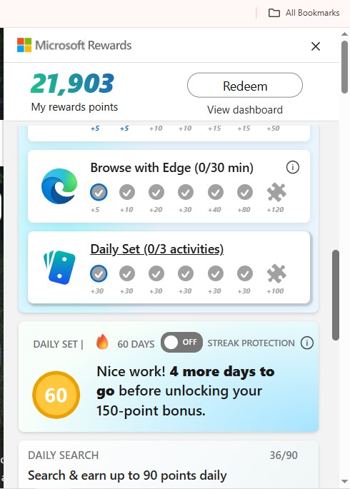 How to earn point for Daily set - Microsoft Q&A
