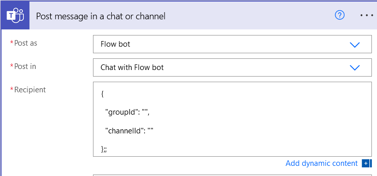 Power Automate Post Message In A Chat With Flow Bot Recipient Box Broken Microsoft Qanda