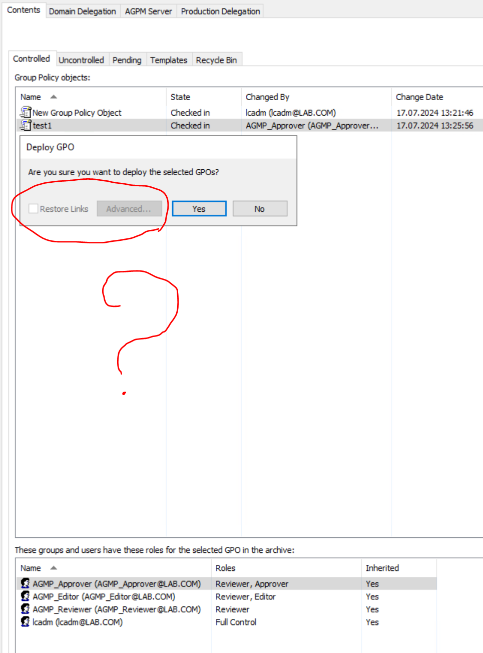 The approver can't link policies. - Microsoft Q&A