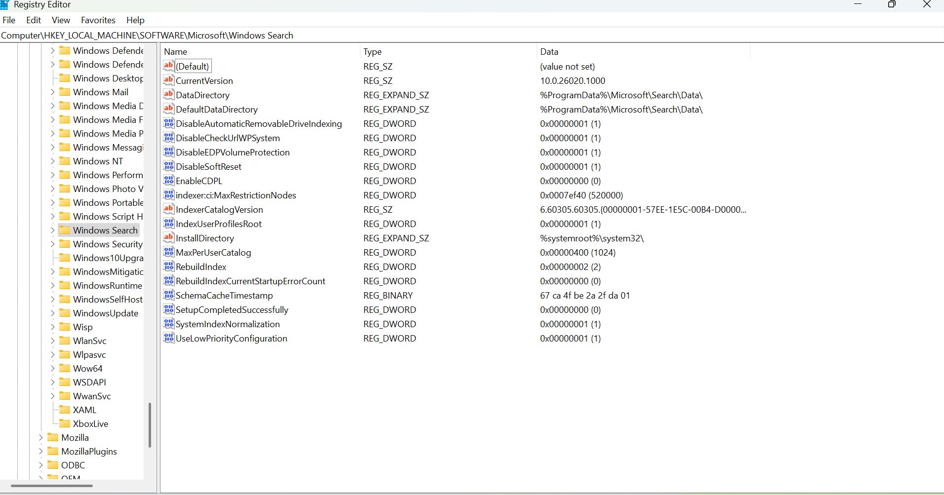 Windows indexing rebuilding - Microsoft Q&A