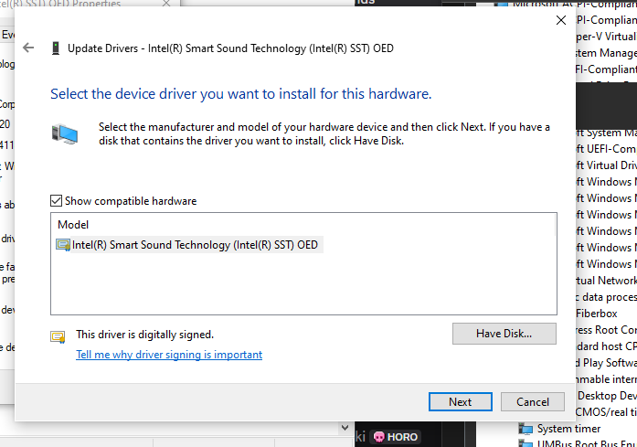 how do i fix the Intel(R) Smart Sound Technology (Intel(R) SST) OED - Microsoft Q&A