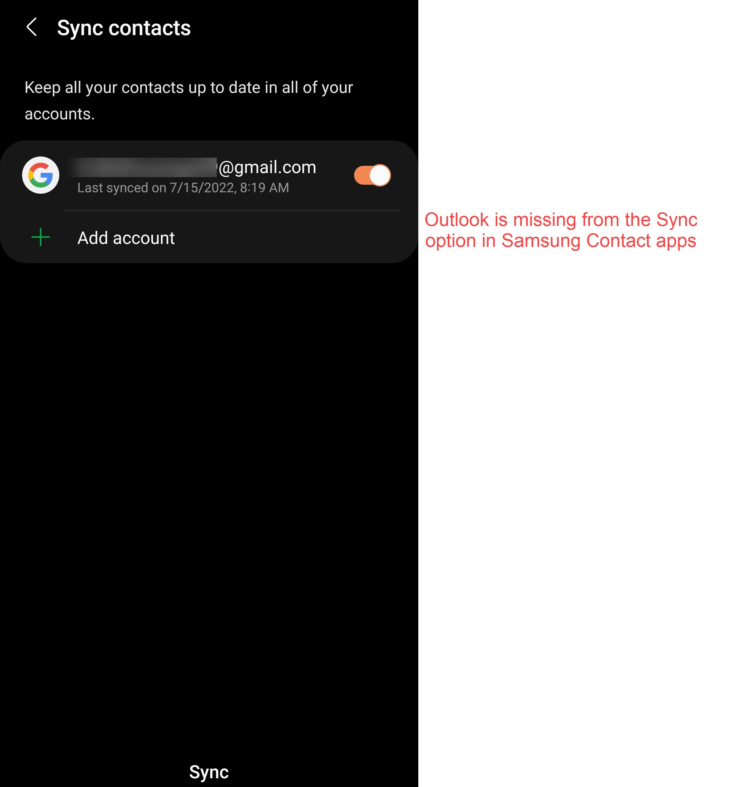 Syncing SamsungNote 20 and Outlook.com Contacts - Microsoft Q&A