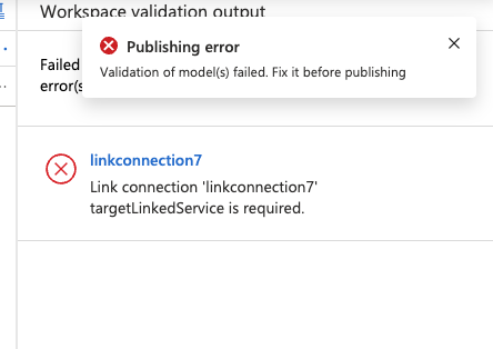 Issue with Synapse Link connection (properly set services) due to unexplained error message ...