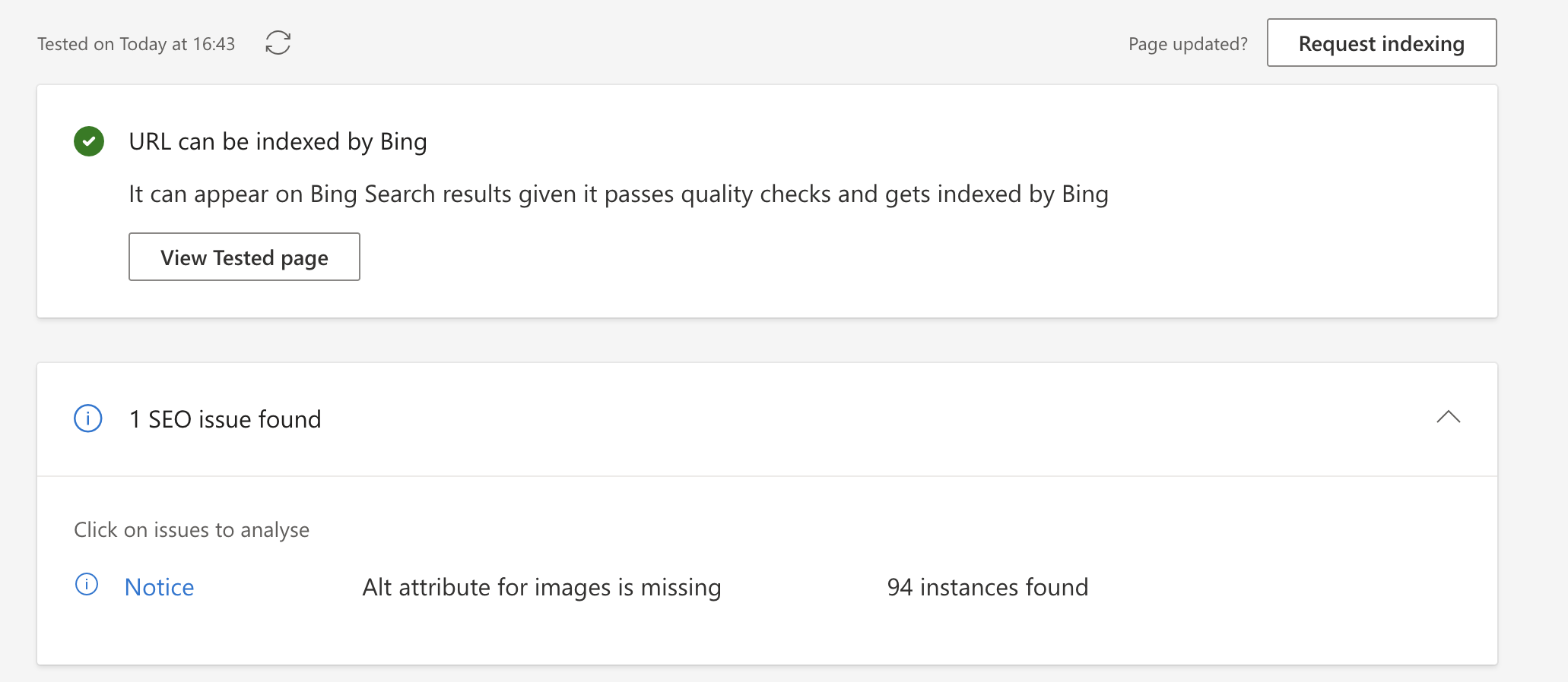 Entire subdomain not Indexed by Bing despite passing all Technical ...
