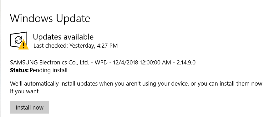Samsung update? - Microsoft Q&A