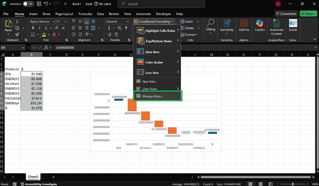 Data label format is not retained in waterfall chart Excel - Microsoft Q&A