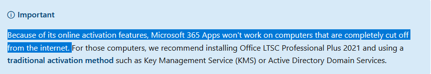 Activate office license for Offline install - Microsoft Q&A