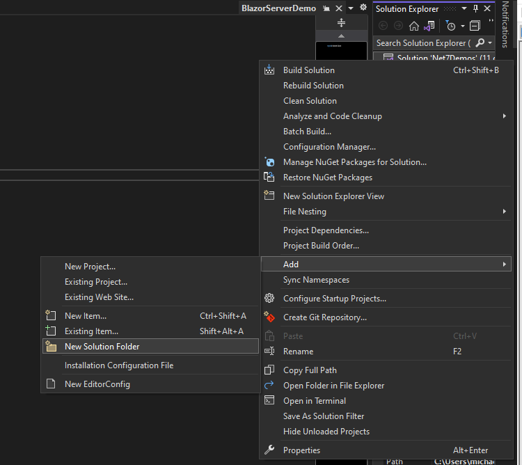 Putting test projects under a folder - Microsoft Q&A