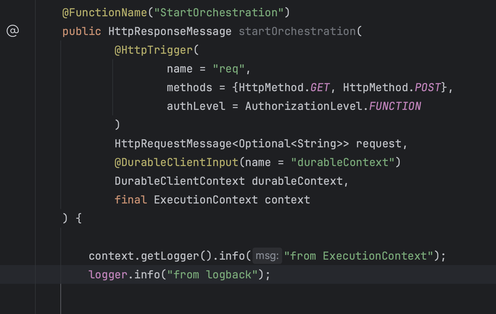 Logs Not Appearing In Azure Portal For Function Using Logback But Visible With Executioncontext