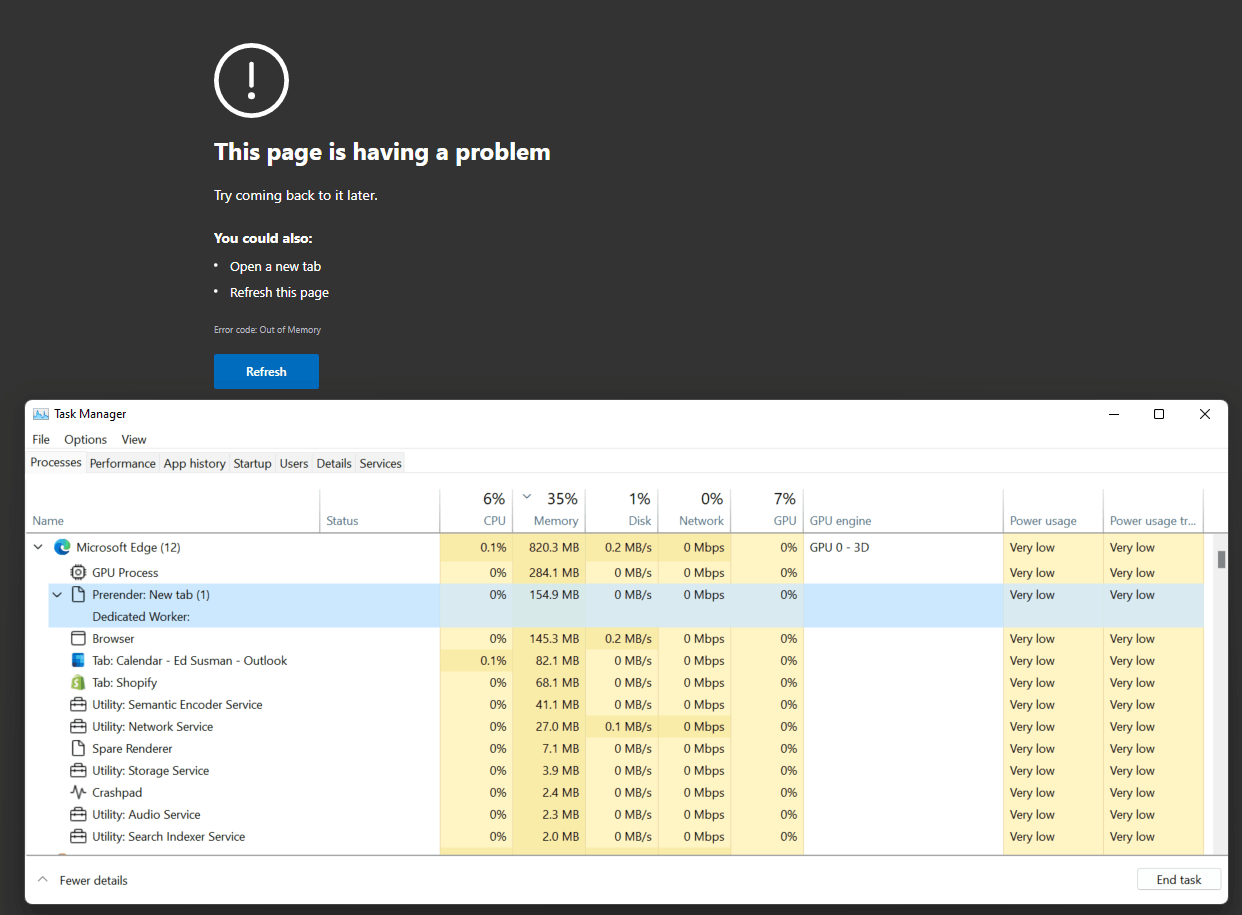 Facebook "Error code: Out of Memory" Error in Edge and Chrome ...