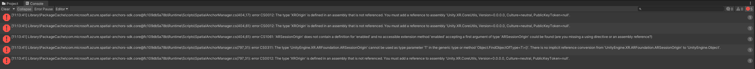 Unity Error When Using Azure Spatial Anchors Microsoft Qanda
