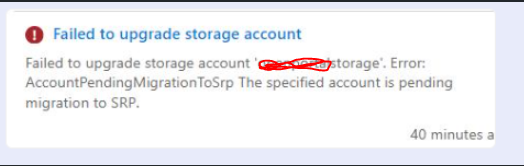 Error: AccountPendingMigrationToSrp The specified account is pending migration to SRP ...