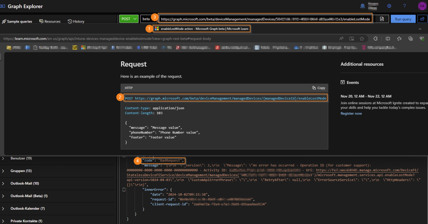 MS Graph EnableLostMode isn't working - How to enable lost mode in Powershell - Microsoft Q&A