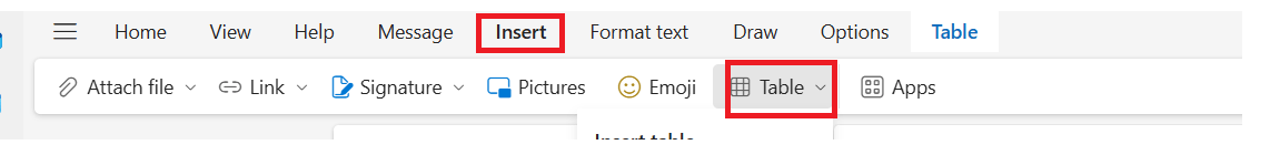 How do I paste tables in New Outlook? - Microsoft Q&A