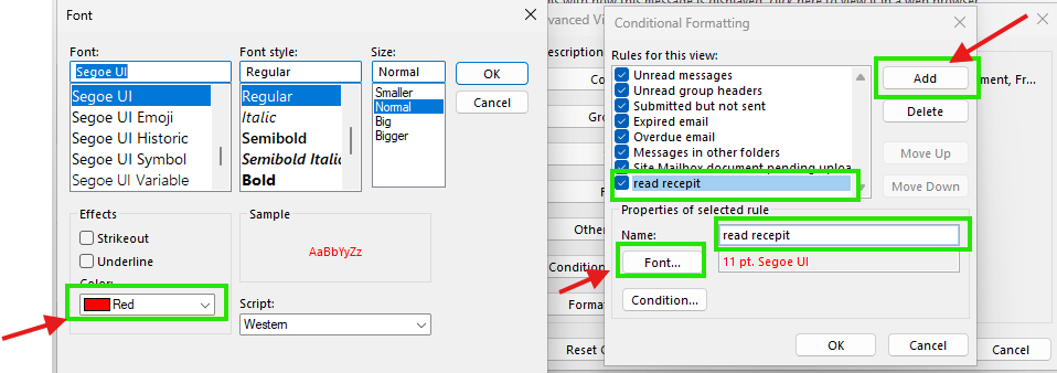 how can i identify read receipts, can the incoming alert be in a ...