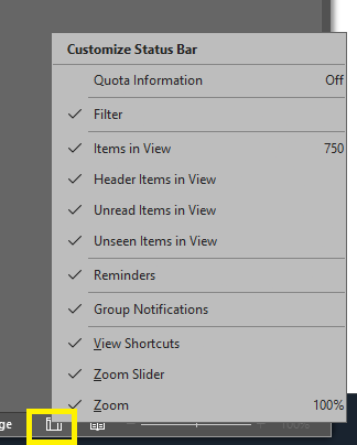 How to Display 'Items Selected' in Outlook Desktop Status Bar ...