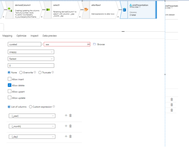 sink activity in dataflow - Microsoft Q&A