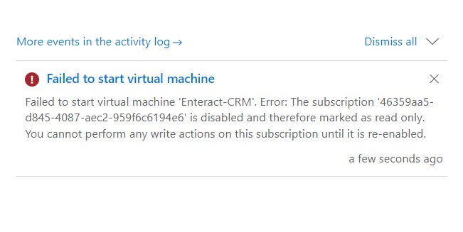 Not able to start the vm - Microsoft Q&A