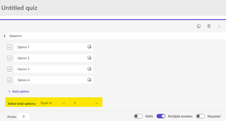 How on a Microsoft form for a multiple choice question do I have it set ...