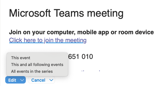 How to alter future meetings without changing the past events in a ...