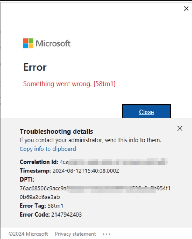 Microsoft Office Error Tag 58tm1 - Microsoft Q&A