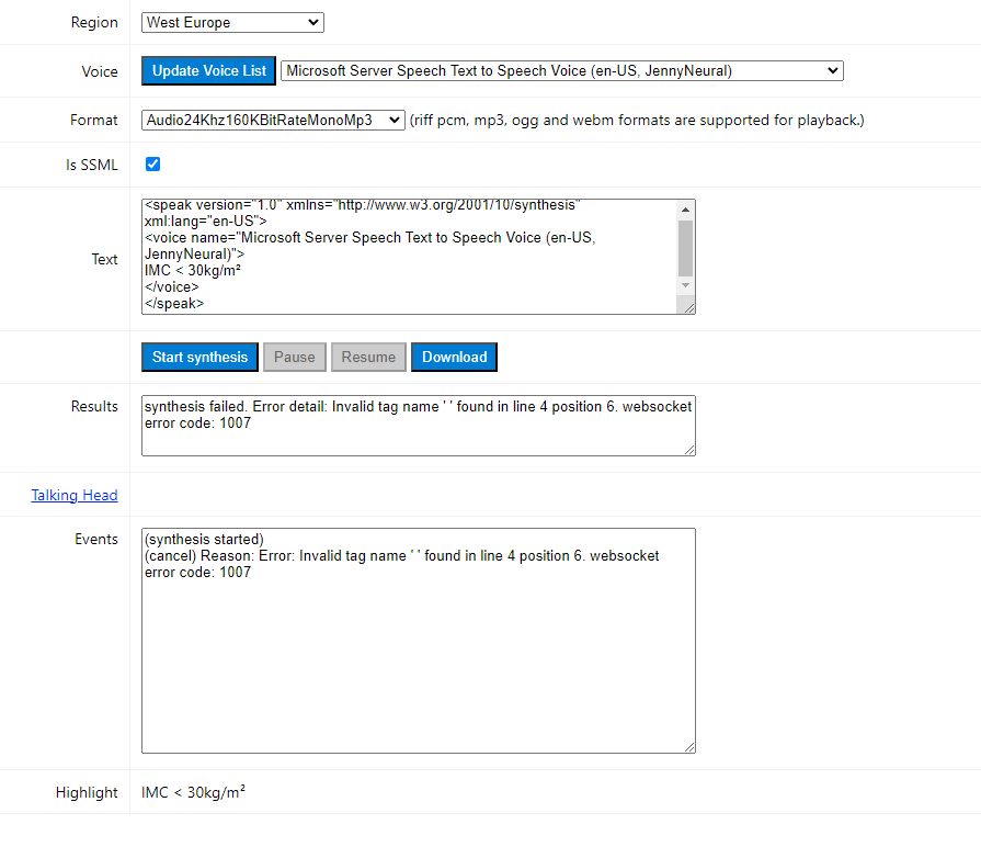 Speech Synthesis Using Lower Than Sign In Ssml Fails Synthesis Is It Intended Microsoft Qanda 