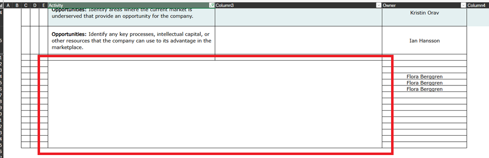 Cannot add rows in sheet view/temporary View in excel web. Others can ...
