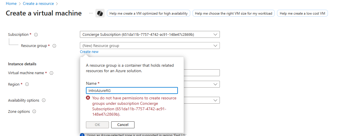 Getting Error while creating resource group using sandbox - Microsoft Q&A Getting Error while creating resource group using sandbox - Microsoft Q&A