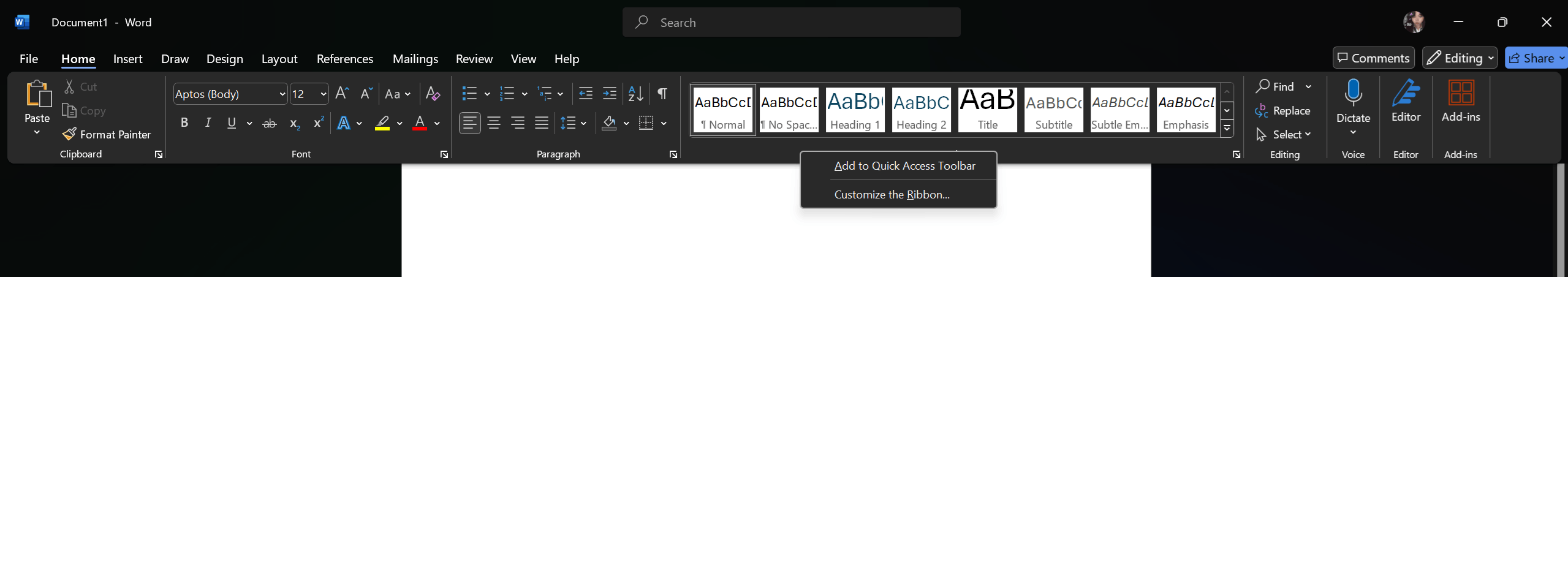 How to show the ribbon bar in Microsoft Word - Microsoft Q&A
