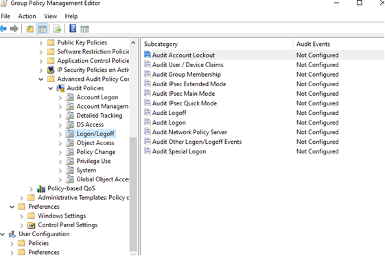 Which audit policy do I need to configure in order to see event ID 4625 ...