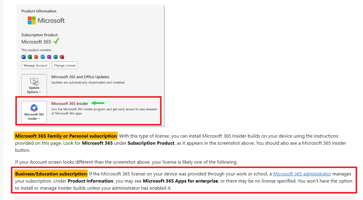 I can't find the Microsoft Insider 365 in my Excel - Microsoft Q&A