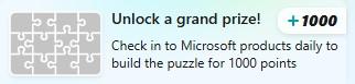 Where is the 1000 point grand prize puzzle for the Microsoft Rewards ...