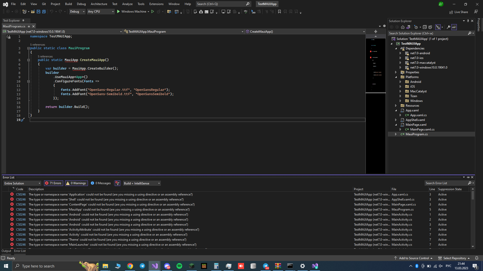 MAUI App dependencies error - Microsoft Q&A