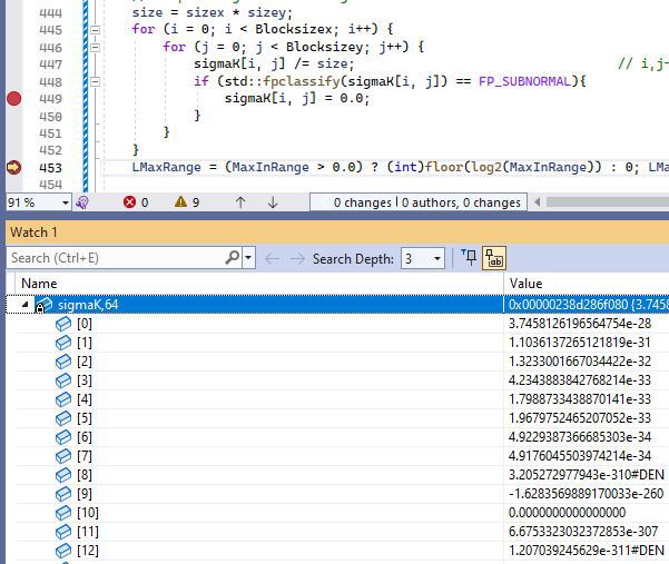 Suppressing and/or identifying floating point denorm numbers in MS ...