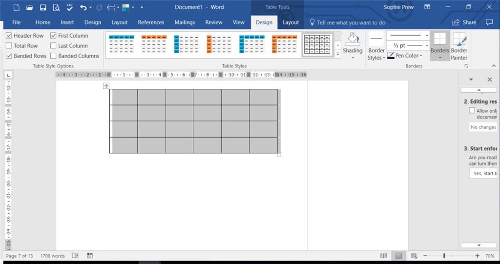 Microsoft word templates - created table styles - Microsoft Q&A