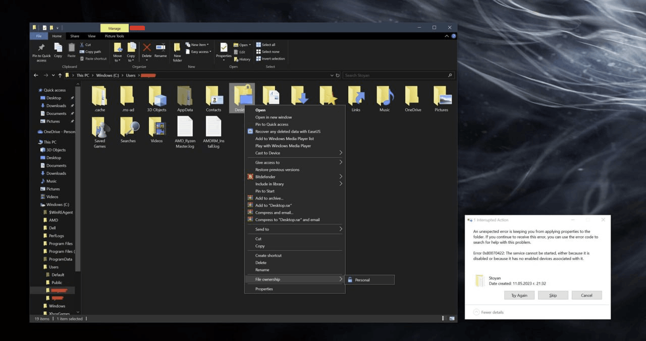 Desktop Permissions Issue - Windows 10 22H2 - Microsoft Q&A