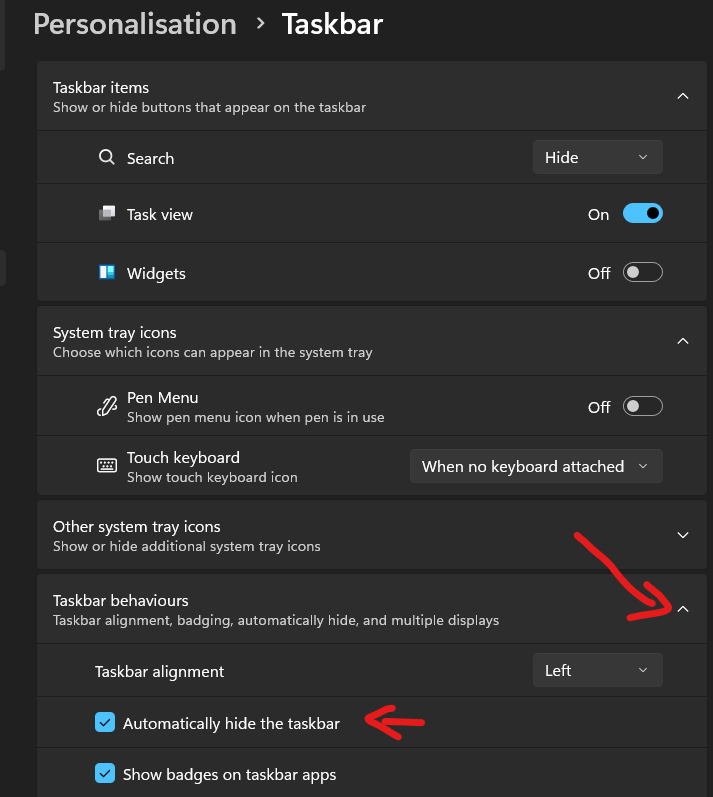 How do I get my taskbar to go away? I don't see the option to unlock or ...