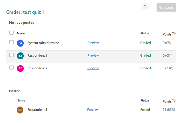 Microsoft forms not updating scores - Microsoft Q&A