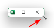 In Excel, the restore down button creates a tiny little bar instead of ...