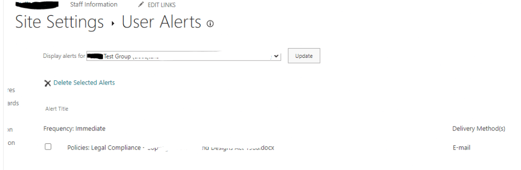 Alerts in SharePoint Not Working with Groups - Microsoft Q&A