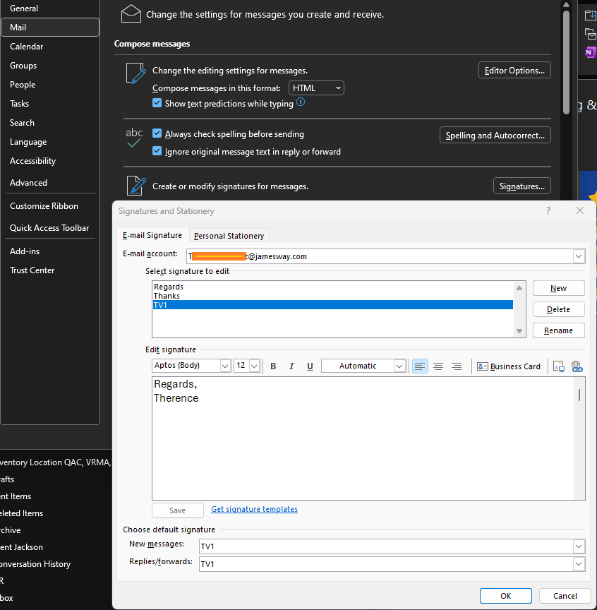 automatic signature doesn't appear in New or reply email - Microsoft Q&A